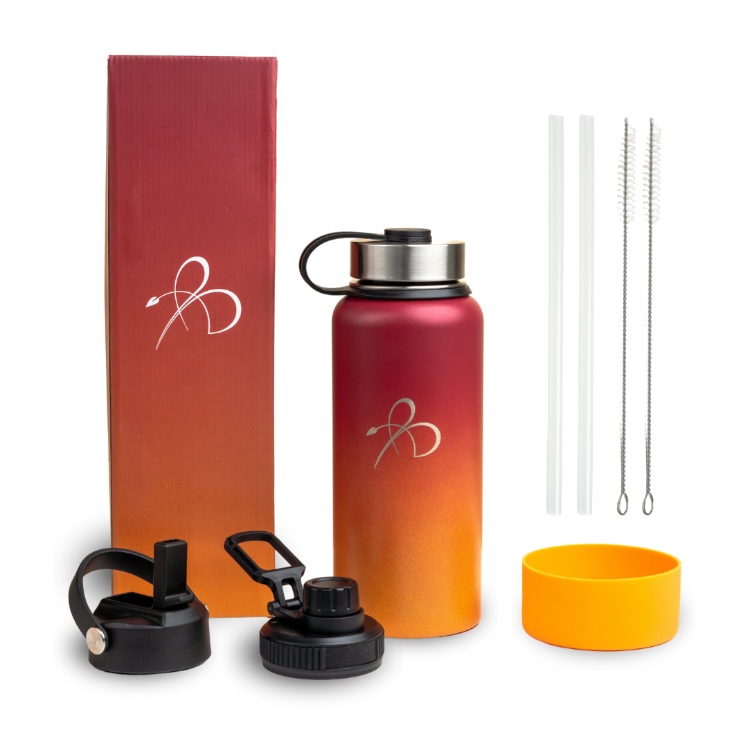 Signature B Logo 32oz Stainless Steel Water Bottle – Bright Line™ Emporium